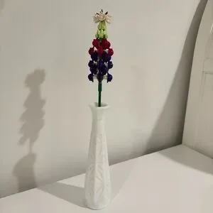 Vintage | Accents | Vintage Milk Glass Flower Vase Pinwheel Pattern 9 ...